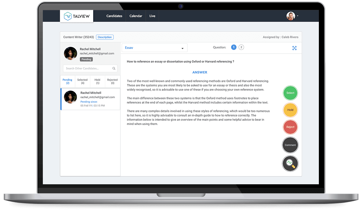 Online Essay Test Platform - Talview